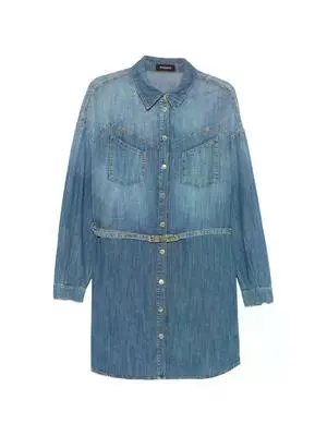 Pinko Belted Shirt Dress - Blue