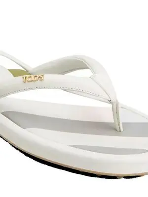 TOD'S Logo-lettering Thong Sandals - Neutrals