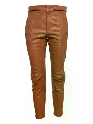 Chloé Leather Straight-leg Trousers