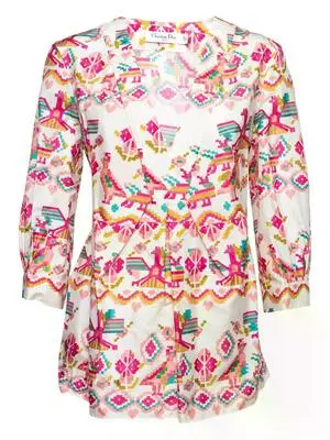 Dior Graphic-print Silk Blouse