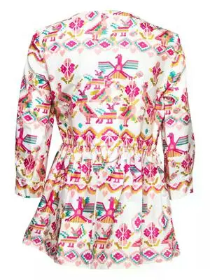 Dior Graphic-print Silk Blouse