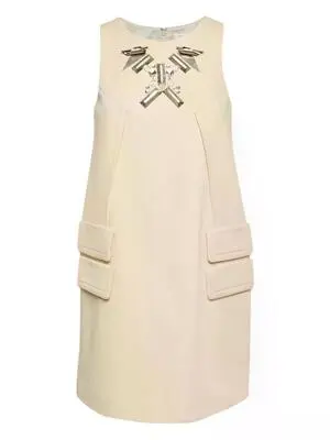 Paule Ka Embellished Mini Dress - Neutrals