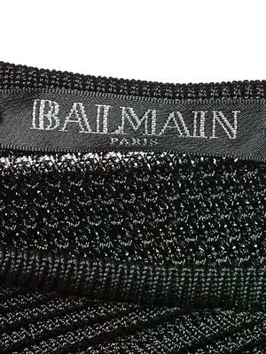 Balmain Ribbed Sheer-panel Dress