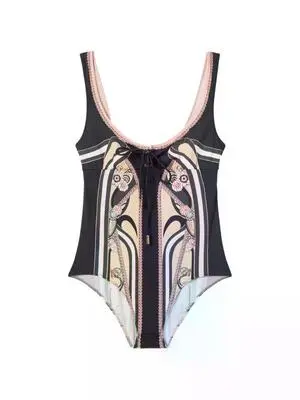 La DoubleJ Sunset Floral Print Swimsuit - Black