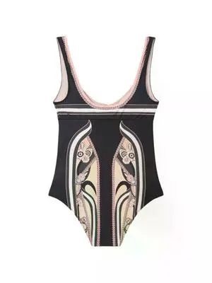 La DoubleJ Sunset Floral Print Swimsuit - Black