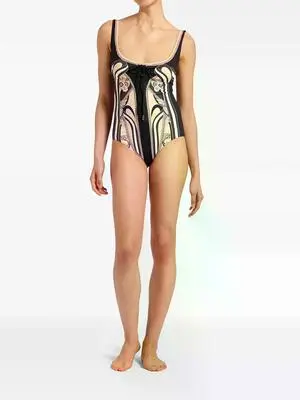 La DoubleJ Sunset Floral Print Swimsuit - Black