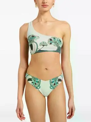 La DoubleJ Blooming Tulips One-shoulder Swimsuit - Green