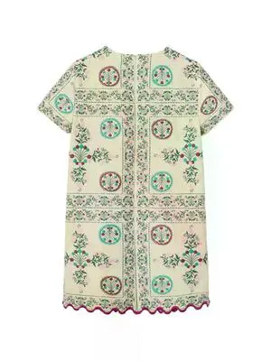 La DoubleJ Mini Swing Floral Jacquard Dress - Neutrals