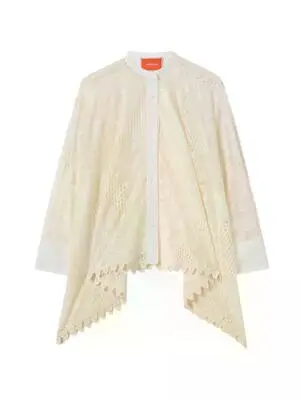 La DoubleJ Lace Collared Shirt - Neutrals