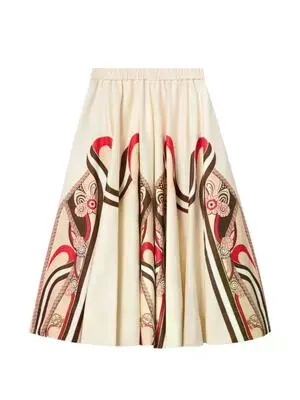 La DoubleJ Printed Ballerina Midi Skirt - Neutrals