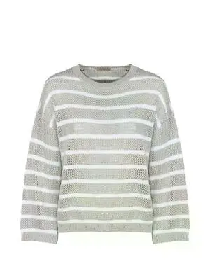 PUROTATTO Striped Knit Sweater