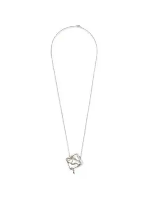 Rabanne Molten Cube Pendant Necklace - Silver