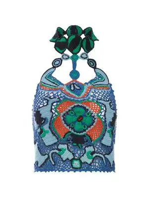 Etro Crochet-knit Crop Top - Blue