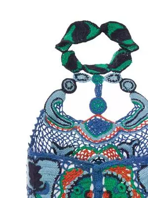 Etro Crochet-knit Crop Top - Blue