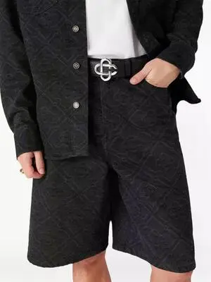 Casablanca Monogram Denim Shorts - Black