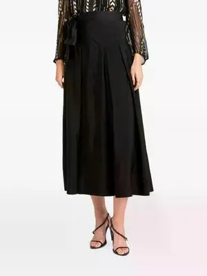 TEMPERLEY LONDON Elodie Pleated Midi Skirt - Black
