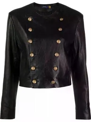 Polo Ralph Lauren Double-breasted Leather Jacket - Black