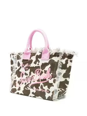 MC2 SAINT BARTH Vanity Cow-print Tote Bag - White