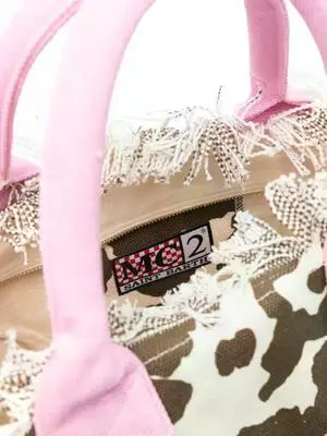 MC2 SAINT BARTH Vanity Cow-print Tote Bag - White