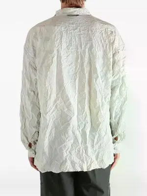 AND WANDER Crinkled-effect Shirt - Neutrals