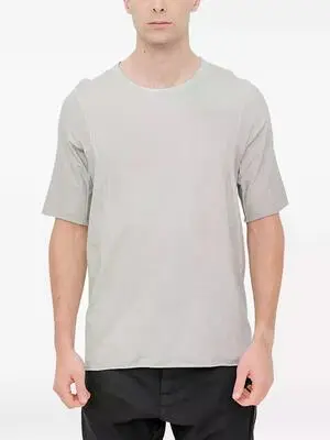 ISAAC SELLAM EXPERIENCE Leather-trimmed Raw-cut T-shirt