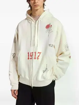Balenciaga Graphic-print Zip-up Hoodie