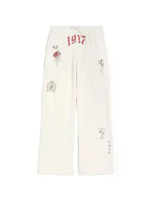 Balenciaga Tattoo Baggy Sweatpants In Cream Neutrals