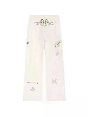 Balenciaga Tattoo Baggy Sweatpants In Cream - Neutrals