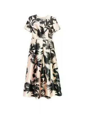 LUNATICA MILANO Palm Leaf-print Midi Dress