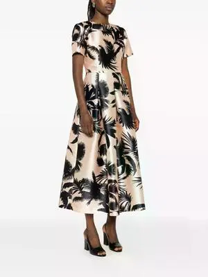 LUNATICA MILANO Palm Leaf-print Midi Dress