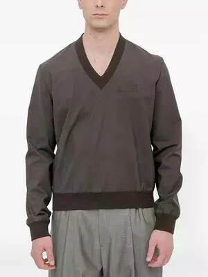MAISON MARGIELA V-neck Long-sleeve T-shirt - Brown