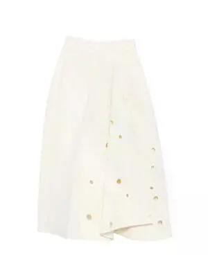 GENTRYPORTOFINO Appliqué Midi Skirt - Neutrals