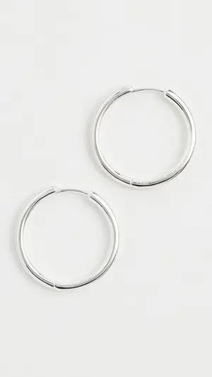 Madewell Demi Skinny Hoop Earrings - Silver