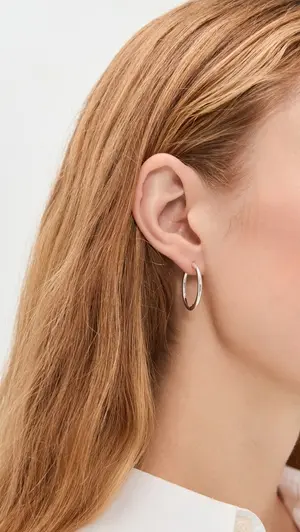 Madewell Demi Skinny Hoop Earrings - Silver