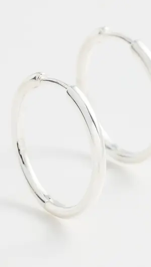 Madewell Demi Skinny Hoop Earrings - Silver