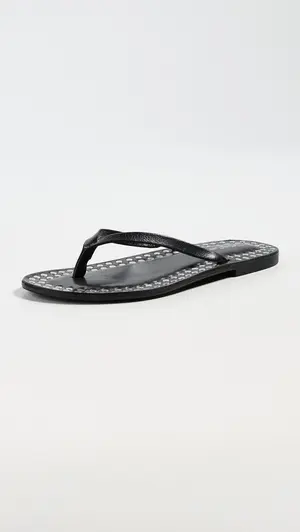 Jeffrey Campbell Katrina Flip Flops - Black Silver