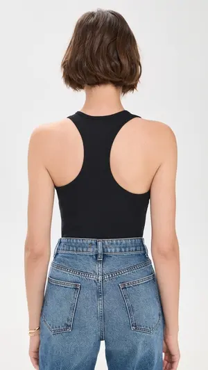 Commando Ribbed Crewneck Tank Top - Black