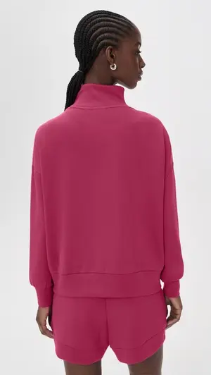 Varley Hawley Half Zip Sweatshirt - Rich Raspberry