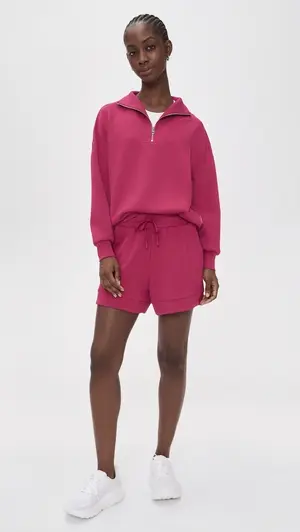 Varley Hawley Half Zip Sweatshirt - Rich Raspberry