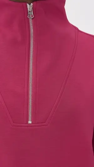 Varley Hawley Half Zip Sweatshirt - Rich Raspberry