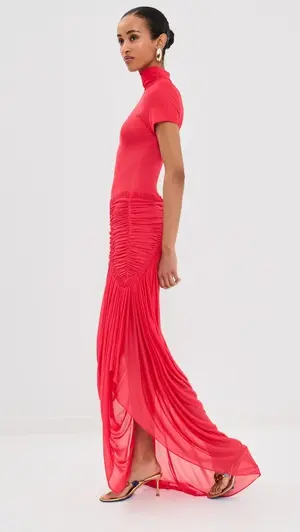 Christopher Esber Fusion Ruched Ripple Dress
