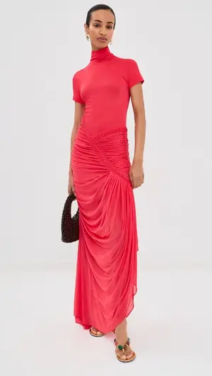 Christopher Esber Fusion Ruched Ripple Dress