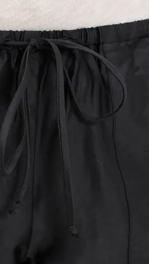 Donni. Silk Taffeta Drawstring Cargo Pants - Jet