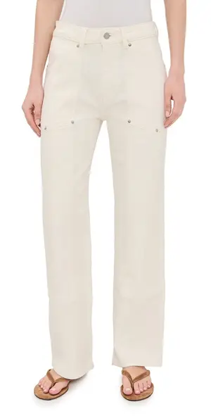 Warp + Weft Utility Straight Jeans - Ecru