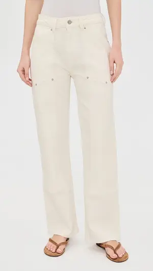 Warp + Weft Utility Straight Jeans - Ecru
