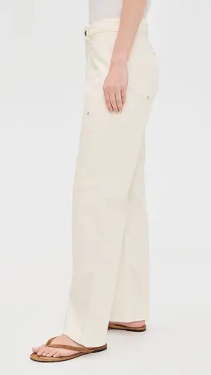 Warp + Weft Utility Straight Jeans - Ecru