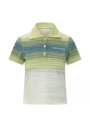 Casablanca Striped Short-sleeve Polo Shirt - Green