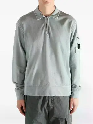 C.P. COMPANY Malfilè Fleece Sweater With Lens Detail - Grey