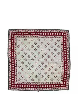 Brunello Cucinelli Geometric Pattern Pocket Square Scarf - Neutrals