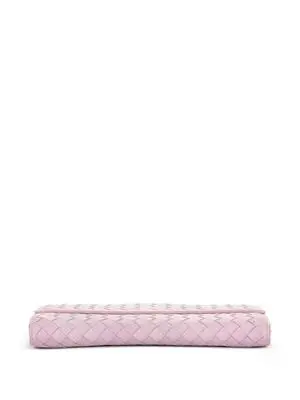 Bottega Veneta Intrecciato Weave Foldover Wallet - Purple